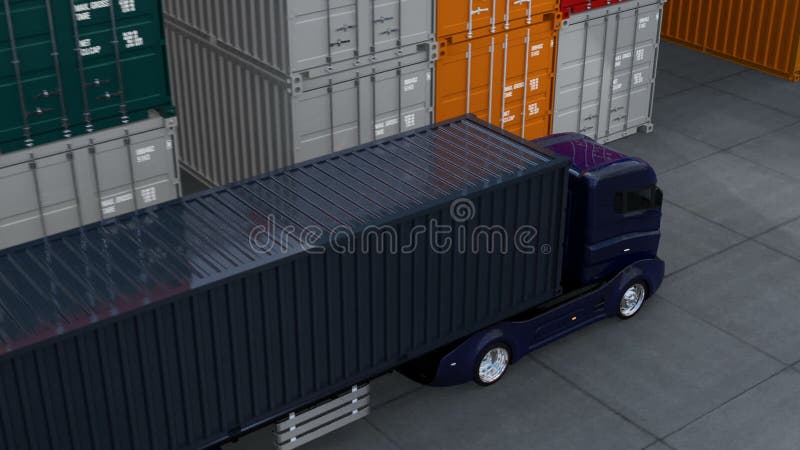 A Container Truck Moving on Highway Stock Video - Video of heavy ...