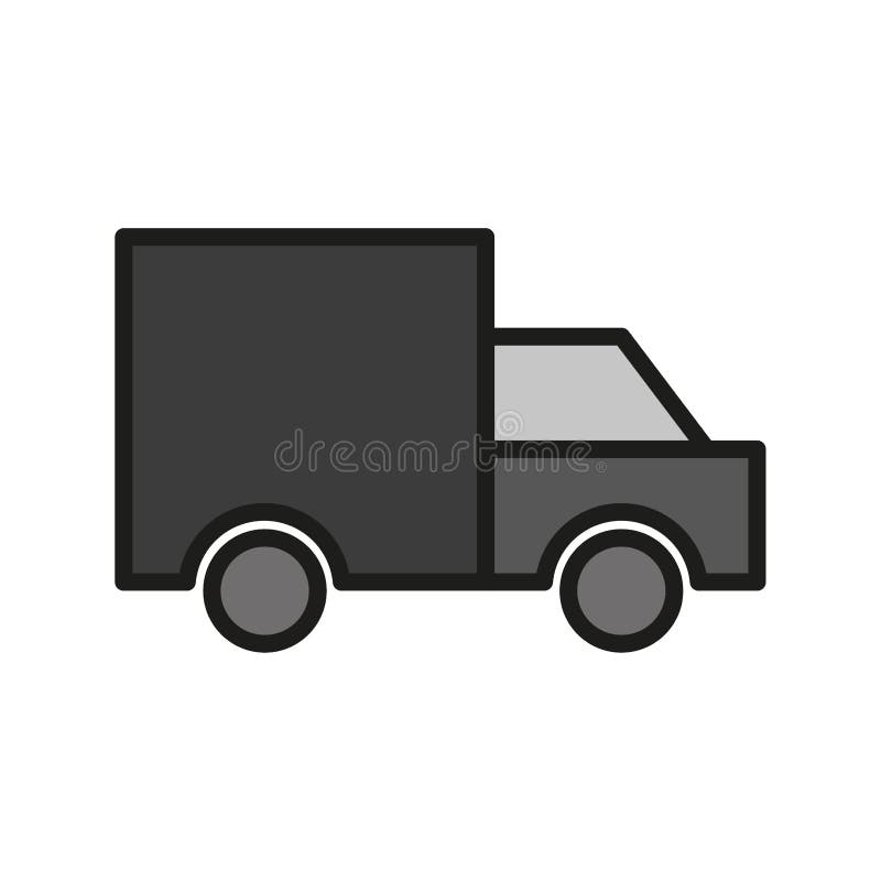 Black Truck Icon. Truck Icon in Flat Style. Vector Illustration. Stock ...