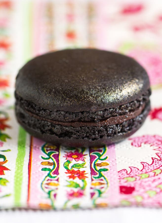 Black Truffle Macaron stock photo. Image of party, pink - 66499932