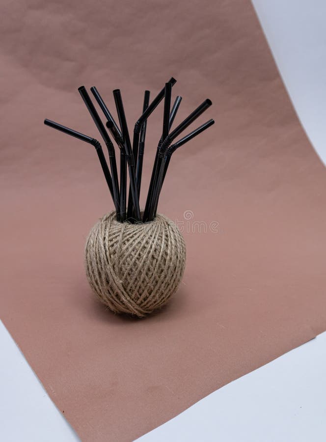 Black Tubes in a Vase Prop Styling Stock Image - Image of decoration ...