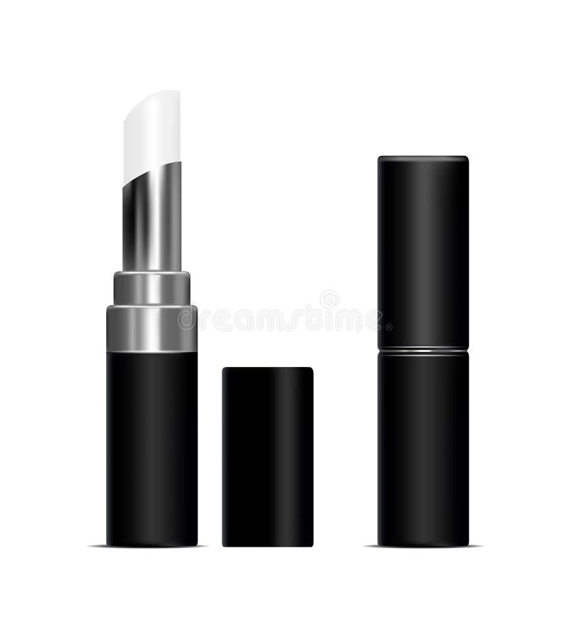 Black Tubes with White Lipstick. Vector Mock Up Stock Vector ...