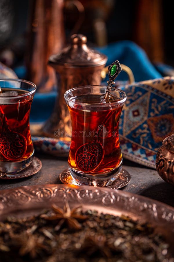 Black Turkish tea stock photo. Image of still, teatime - 148960952