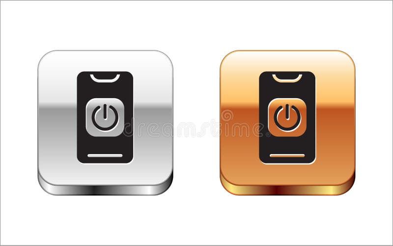 Black Turn Off Robot from Phone Icon Isolated on Transparent Background ...