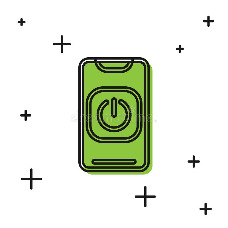 Black Turn Off Robot from Phone Icon Isolated on White Background ... Black Turn Off Robot from Phone Icon Isolated on White Background ...