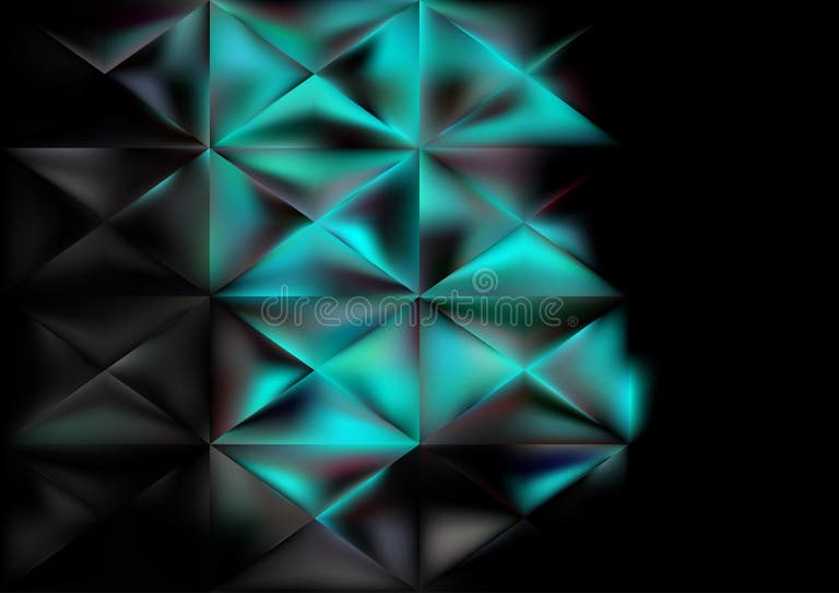 Black and Turquoise Triangle Pattern Background Vector Image Stock ...
