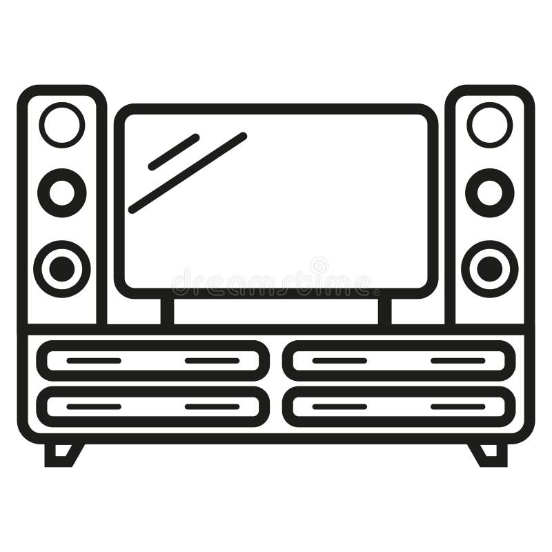 Black Tv Icon for Web Design. Sound Symbol. Vector Illustration. Stock ...