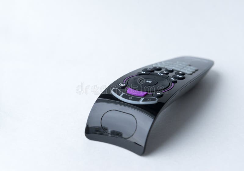TV Remote with Buttons on White Background Stock Photo - Image of black ...