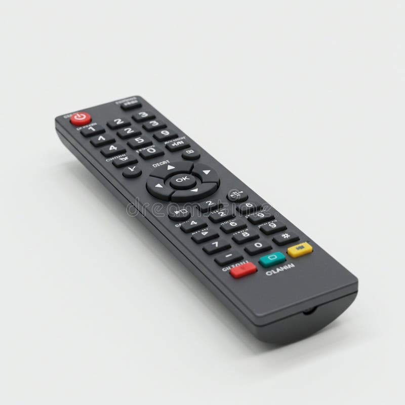 Black TV Remote Control Featuring a Simple Design. it Has a Rectangular ...