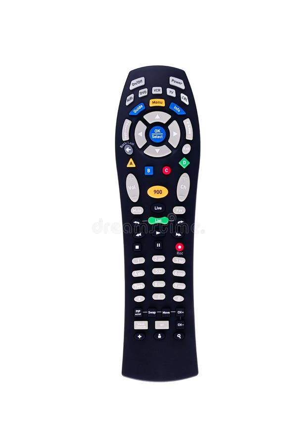 Black Tv Remote Control Front View Isolated White Stock Photos - Free ...