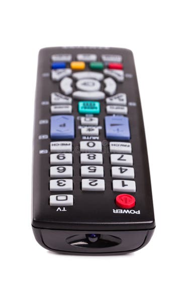 Black Tv Remote Control Front View Isolated White Stock Photos - Free ...