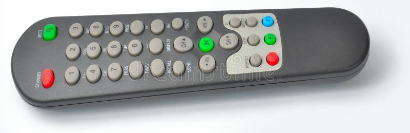 Black TV Remote Control from the Side Stock Photo - Image of black ...