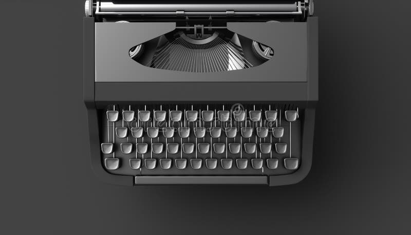 Black Typewriter Mockup, Realistic Style Stock Vector - Illustration of ...