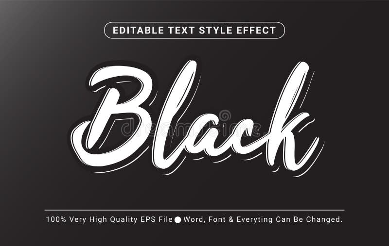 Black Typographic Text Effect, Editable Text Effect Stock Vector ...