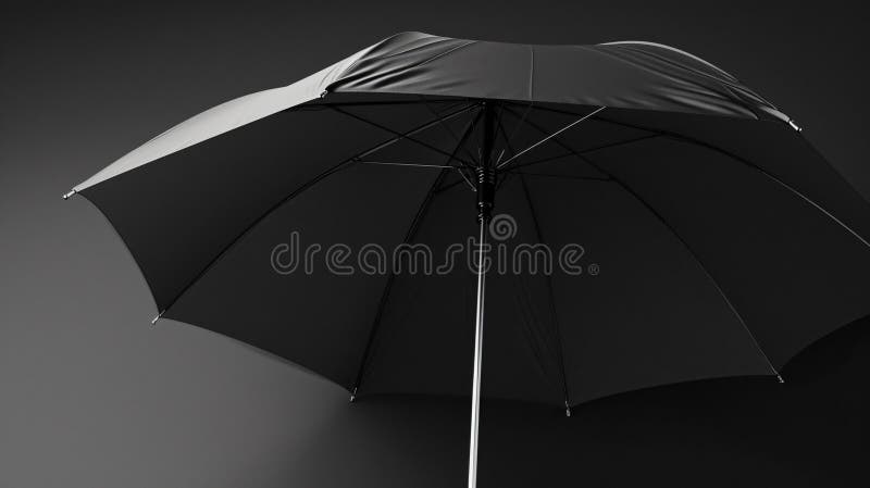 Black Umbrella Mock Up Isolated on Black Stock Illustration ...