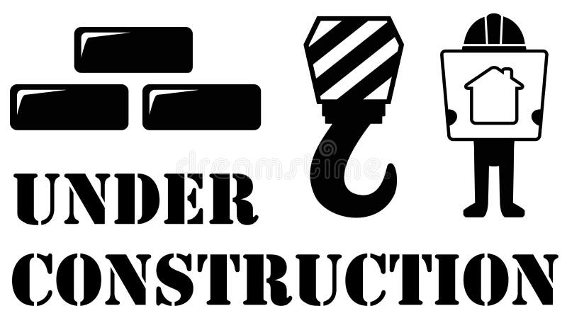 Black Under Construction Symbol Stock Illustration - Illustration of ...