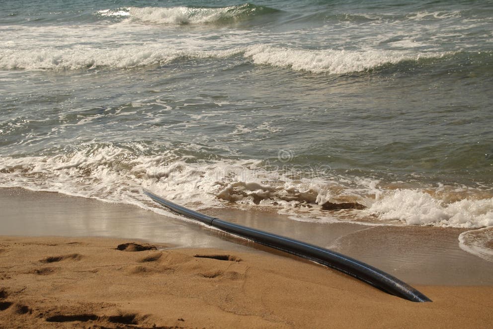 Black Undersea Internet Cable in Atlantic Shore Stock Photo - Image of ...