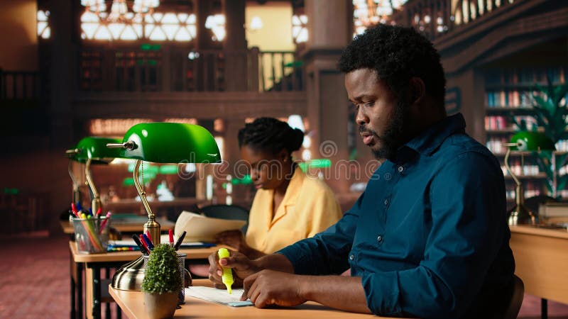 College Student Underlining Relevant Phrases Class Notes Stock Photos ...