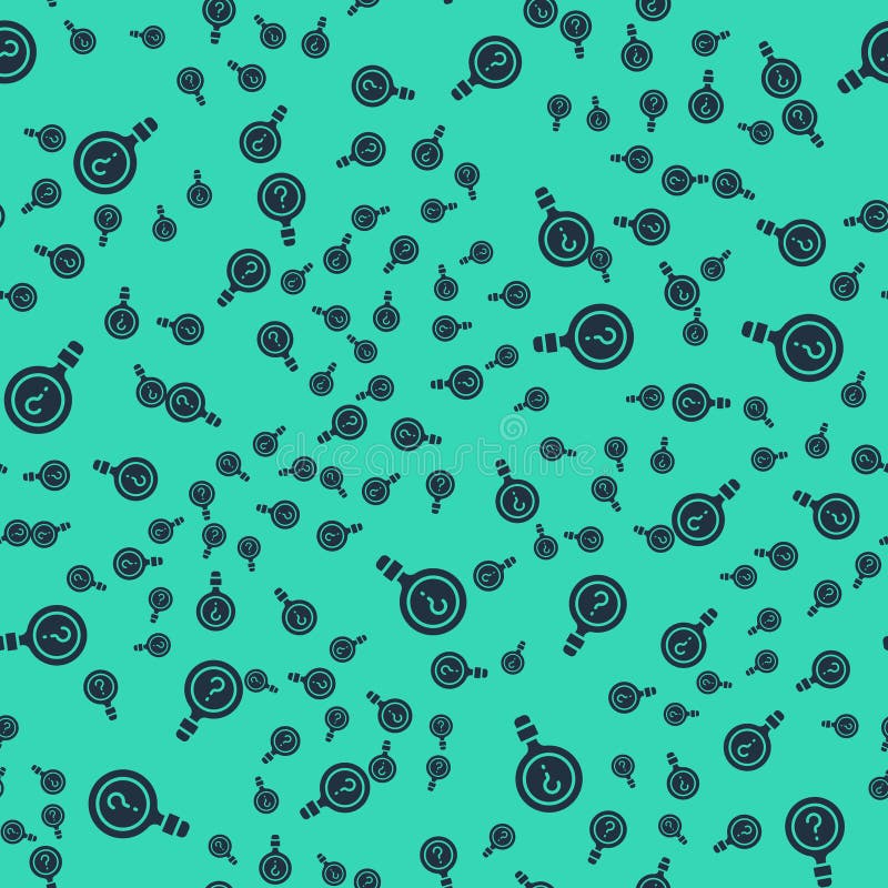 Black Unknown Search Icon Isolated Seamless Pattern on Green Background ...