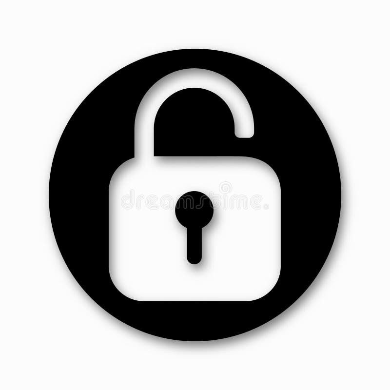 Black Unlock Padlock Icons on a White Background. Vector Sign ...
