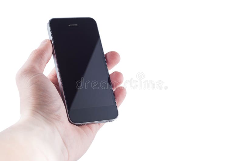 Black Unnamed Smartphone without Buttons with a Glare on the Screen in ...