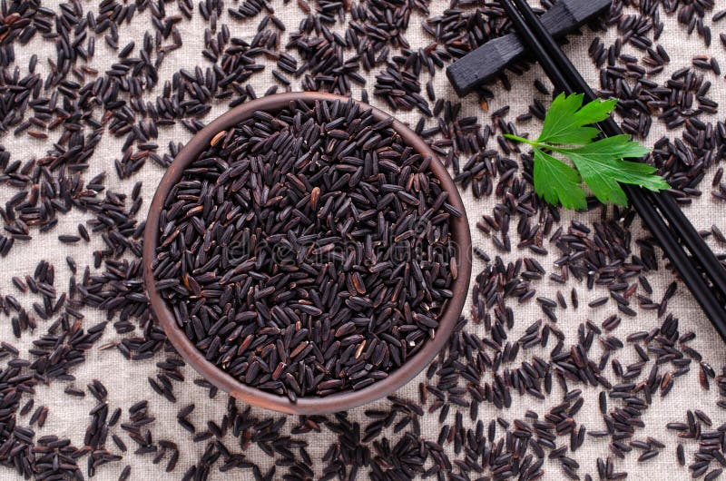 Black unpolished rice stock photo. Image of healthy - 153379648