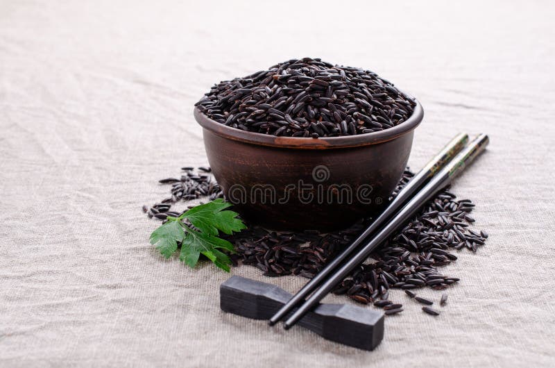 Black unpolished rice stock photo. Image of fiber, healthy - 153381104