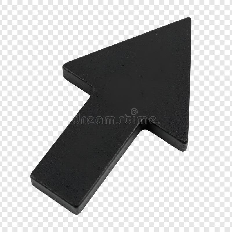 Black Up and Right Arrow on Transparent Background Stock Image ...