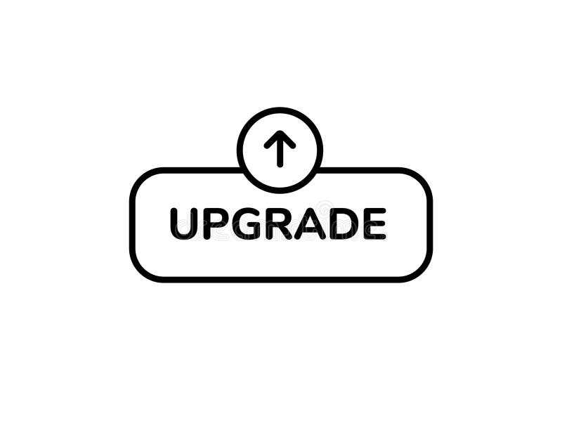 Black Upgrade Button Icon with Upward Arrow for Improvement Stock ...