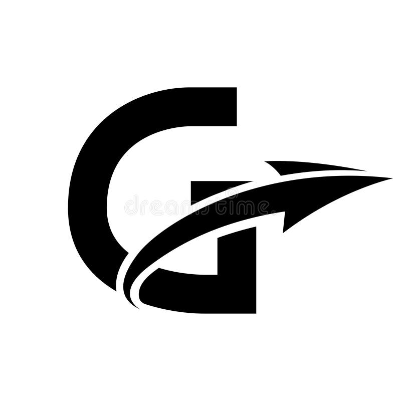 Black Uppercase Letter G Icon with an Arrow Stock Vector - Illustration ...