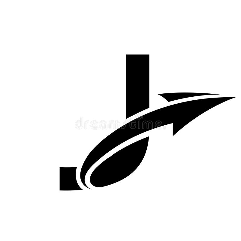 Black Uppercase Letter J Icon with an Arrow Stock Vector - Illustration ...