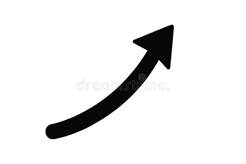 Curved Arrow Pointing Up, Simple Direction Indicator, Isolated Graphic ...