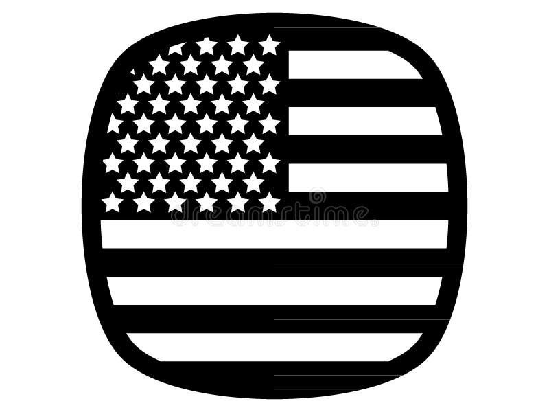 Black USA Flag Icon stock vector. Illustration of ballot - 158629957