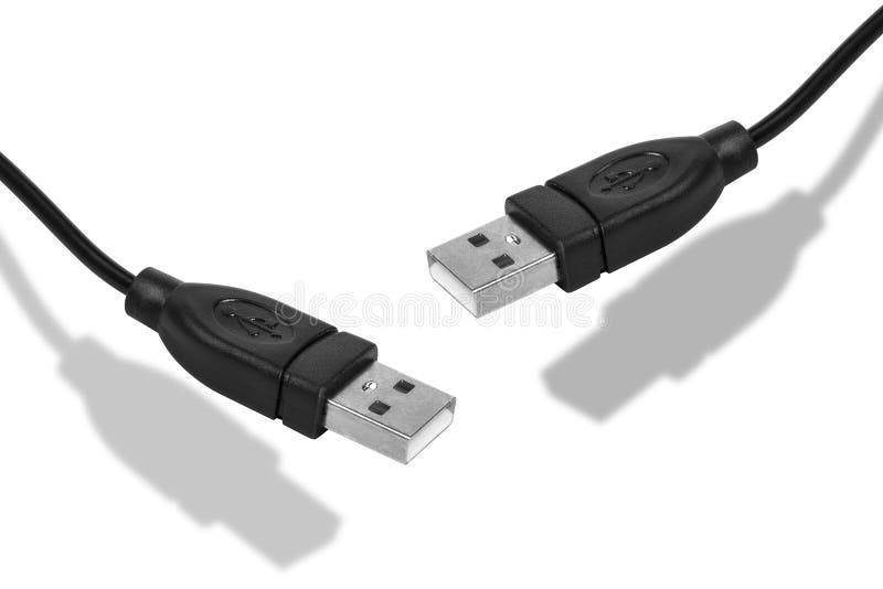 Black USB Cable isolated stock photo. Image of technology - 87693444