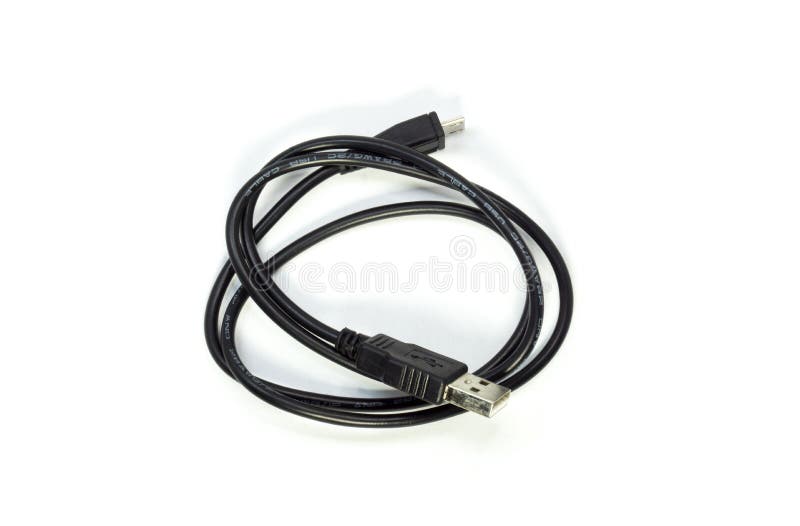 Black USB cable stock image. Image of wire, cable, mini - 100955949