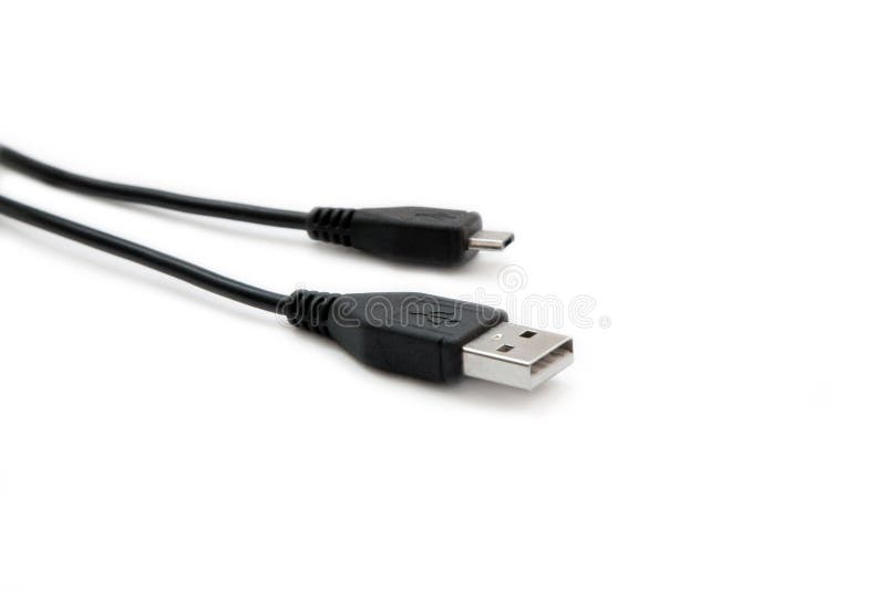 Black USB cable stock photo. Image of charger, universal - 115673544