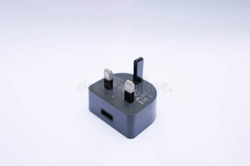 Black USB Charger Head/adapter on a White Background Stock Photo ...