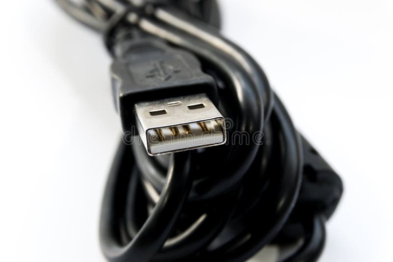 Black USB connector. stock photo. Image of information - 58858292
