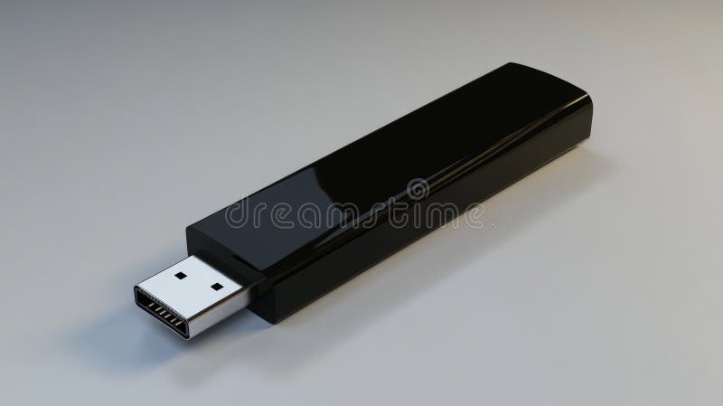 Black USB Drive on Table stock image. Image of data - 375789277