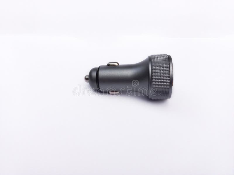 Black USB Electronics Device Car Charger Isolated on White Stock Photo ...