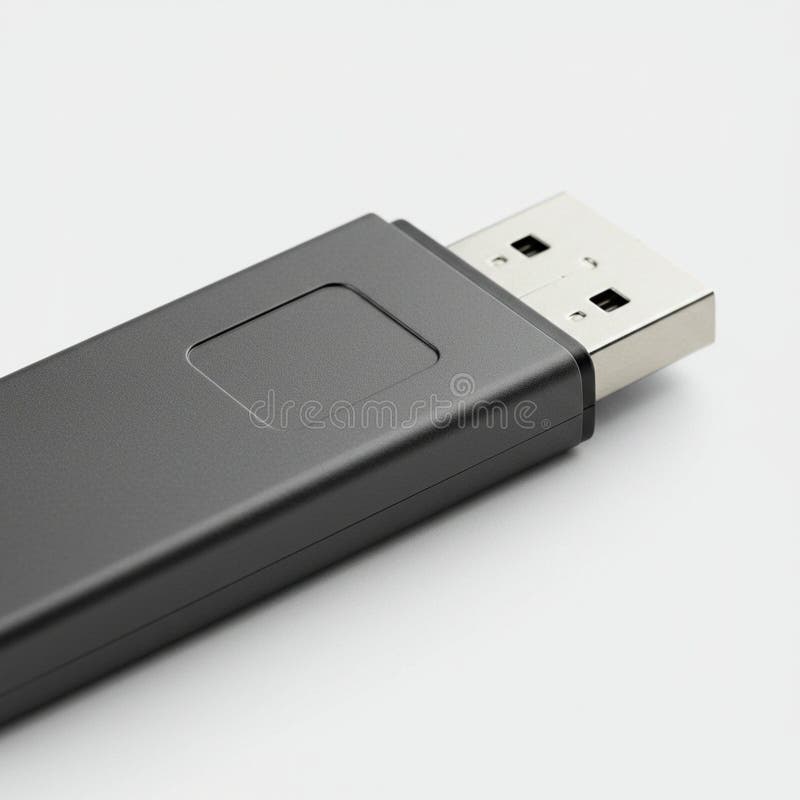 A Black USB Flash Drive with a Rectangular Body and a Standard USB ...