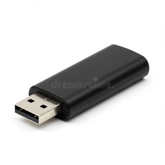 Black USB Flash Drive with a Sleek, Rectangular Design and Rounded ...