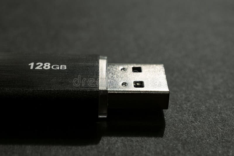 Black USB Flash Drive on Black Surface Stock Image - Image of computer ...