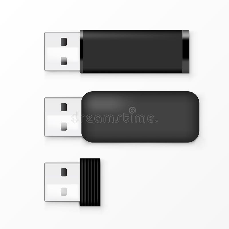 Black USB Flash Drive Template for Advertising, Branding and Corporate ...
