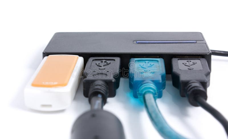 Black USB hub stock image. Image of black, white, cord - 10155715
