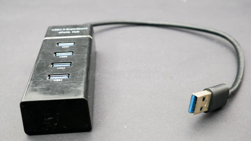 Black USB 3.0 hub stock photo. Image of link, drive - 298929218