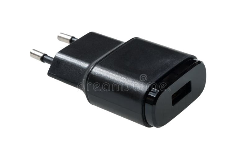 Black Usb Wall Charger Plug Stock Image - Image of electrical, modern ...