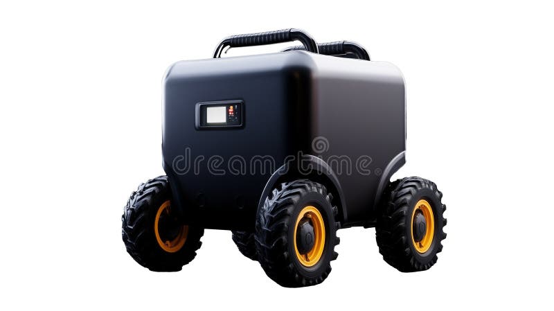 Black Utility Box on Wheels with Transparent Background Stock Photo ...