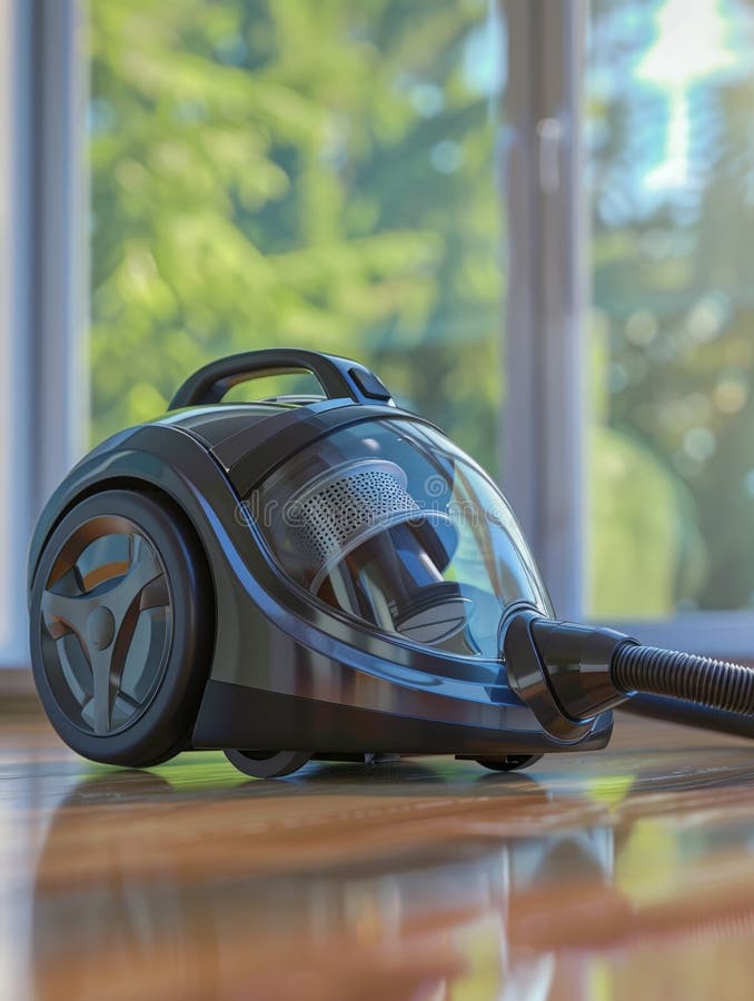 A Black Vacuum Cleaner Sits on a Wooden Floor Stock Photo - Image of ...