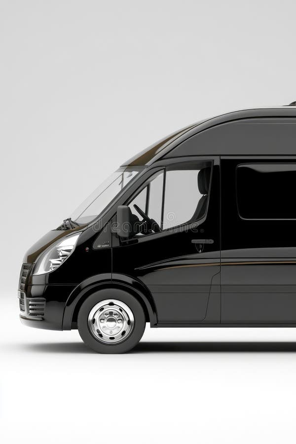 A Black Van is Parked on a White Surface Stock Image - Image of ...