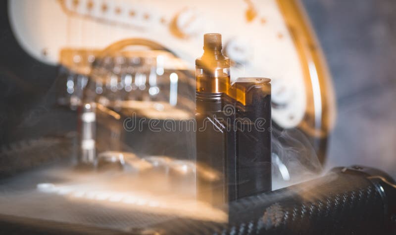 Black Vaporizer in the Smoke Stock Photo - Image of mystery, electric ...